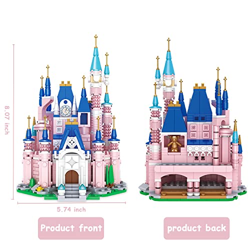 LITTCO Building Blocks Fantasy Castle Building Toy 3D Toy Blocks DIY Bricks Toys Building Set Unique Home Decor, Birthday 596PCS (Pink)