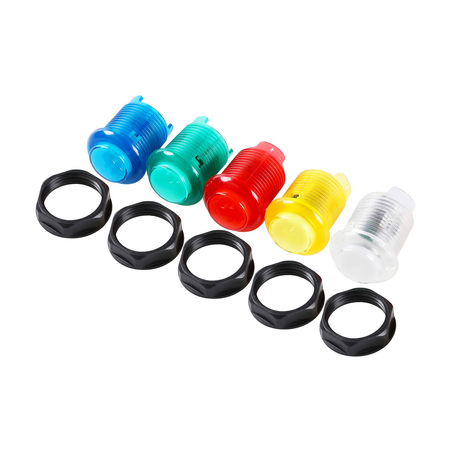 GUWARRY 2-Player LED DIY Arcade Kit - 2X LED Joystick (2/4/8 Way), 20x LED Arcade Buttons, 2X LED USB Encoder for Classic Arcade Games, PC Games, MAME, PC Game Console DIY Color: Red - Blue