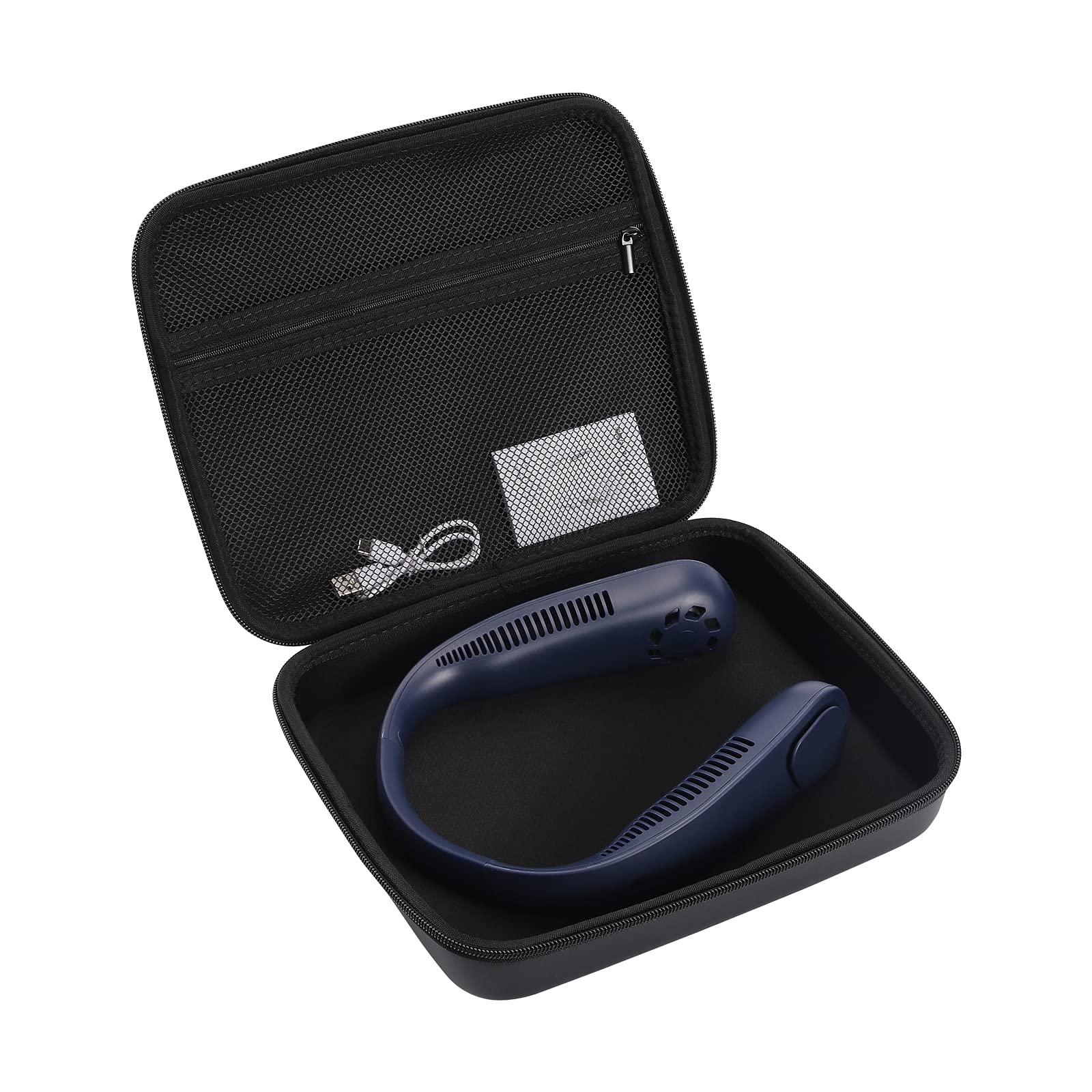 maitexi Hand Free Personal Fan Case for Rechargeable Neck Fans,Neck Hanging Fan Travel Case, USB Rechargeable Personal Fan Storage Box(Case Only)