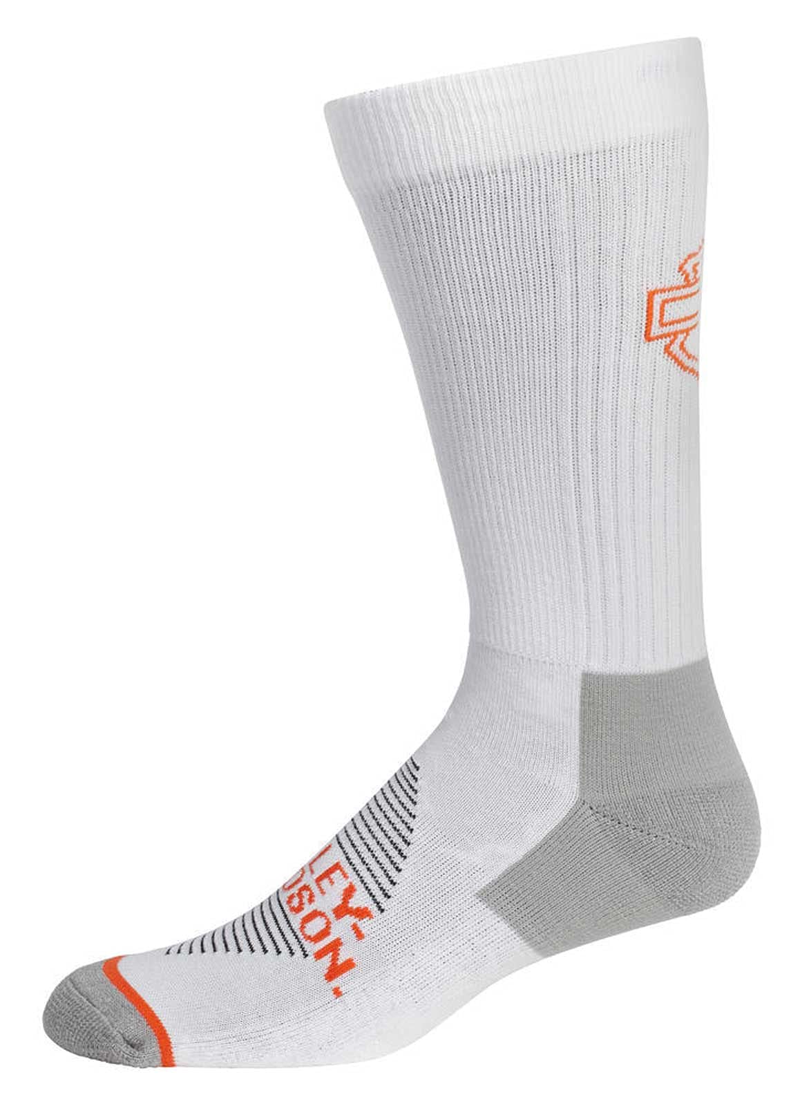 Harley-Davidson Men's Bar & Shield Performance Rider Crew Socks - White