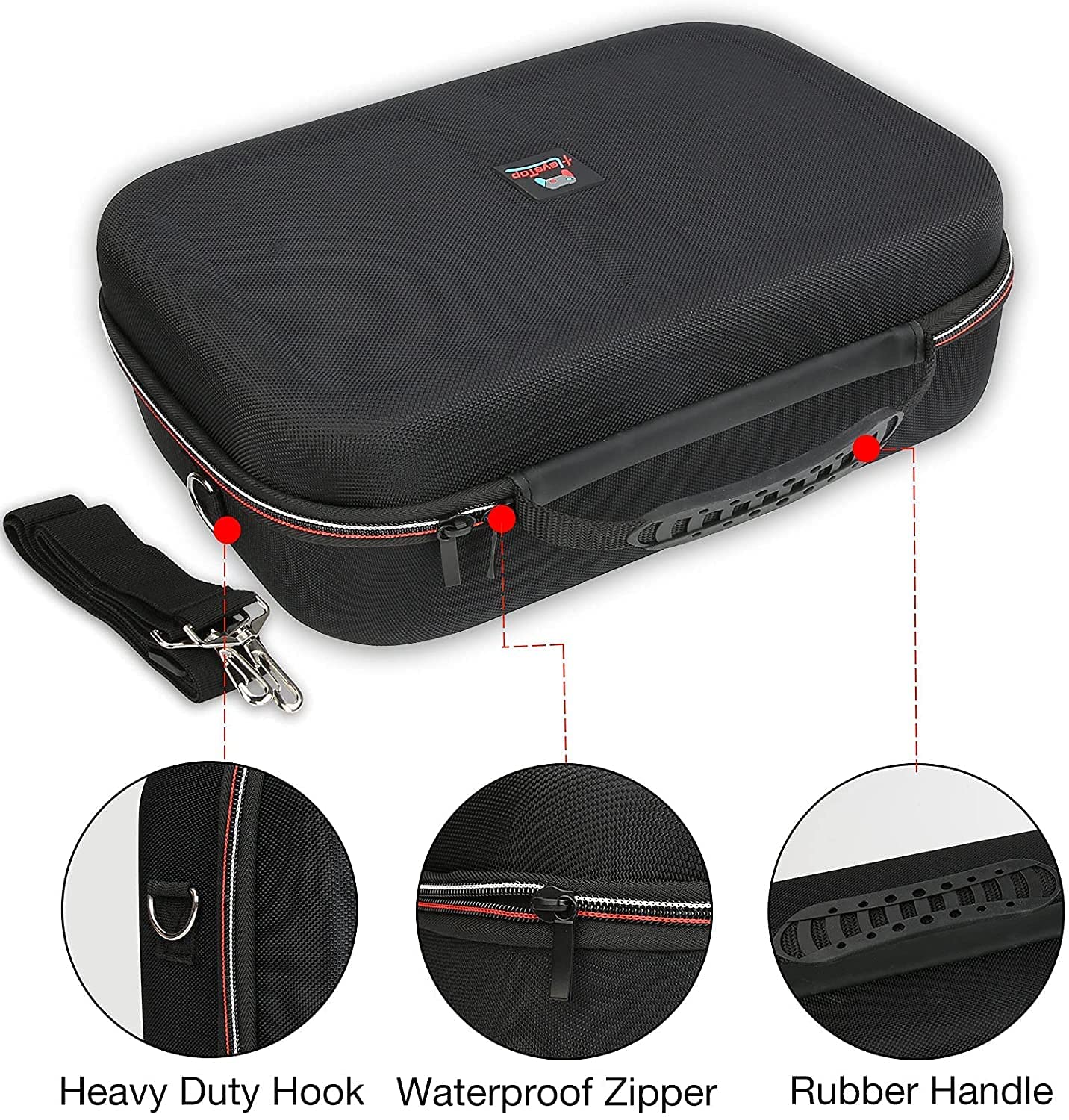 HEYSTOP Tashce for Nintendo Switch/Switch OLED Model Accessories, Case for Nintendo Switch with Storage for Nintendo Switch Console and Controller, Black, Dark Black, Unisex