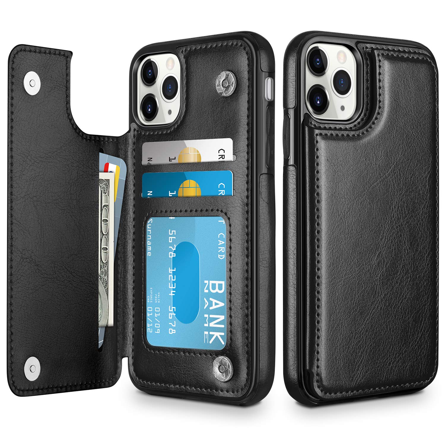 HianDier Wallet Case for iPhone 11 Pro Max Case Slim Protective Case with Credit Card Slot Holder Flip Folio Soft PU Leather Magnetic Closure Cover for 2019 iPhone 11 Pro Max 6.5 Inches, Mandala