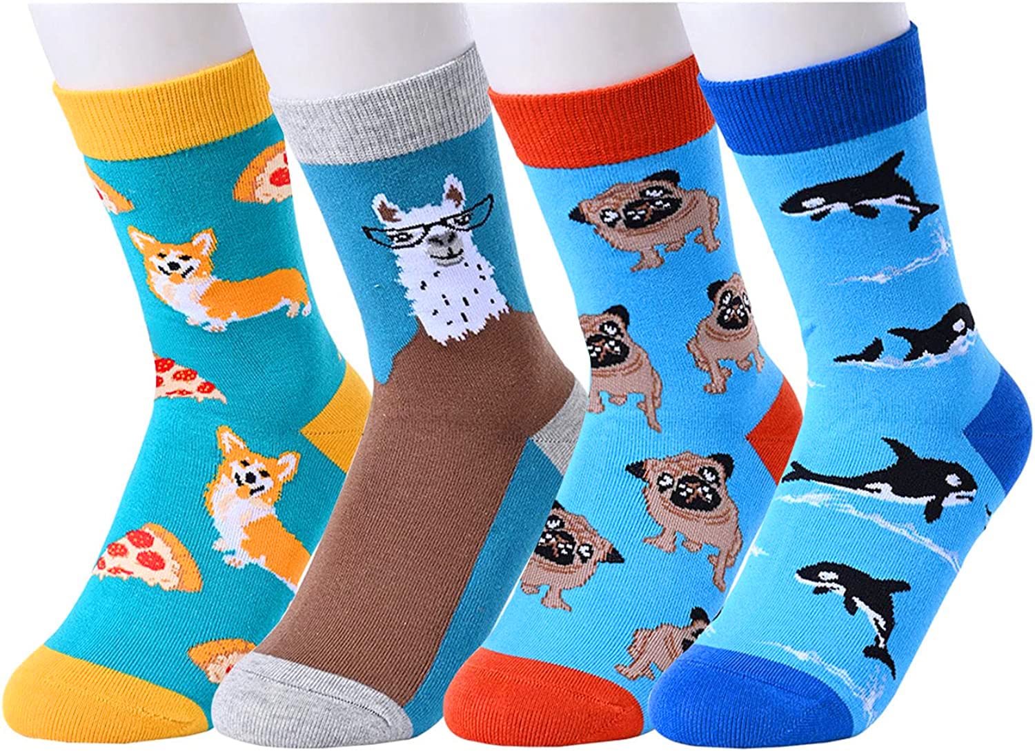 HAPPYPOP Novelty Silly Crazy Little Boys Socks Kids Animal Socks, Funny Gifts for Teen Boys Corgi Gifts 7 to 10 Years
