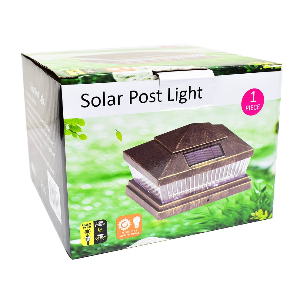 iGlow 12 Pack Vintage Bronze Garden 6 x 6 Solar SMD LED Post Deck Cap Square Fence Light Landscape PVC Vinyl Wood Bronze