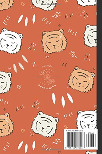 Kawaii Tiger Notebook Journal: College Ruled: 6 x 9, Cute Animal Notebook, Tiger stationery, Cartoon Notebook, Blank Lined Journal For Notes, Animal Print Diary