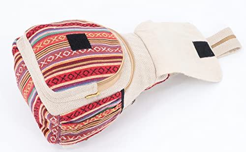 Unique design Mushroom Embroidery Himalaya Hemp Hippie Backpack Festival Backpack FAIR TRADE Handmade with Love. (NATURAL HEMP)
