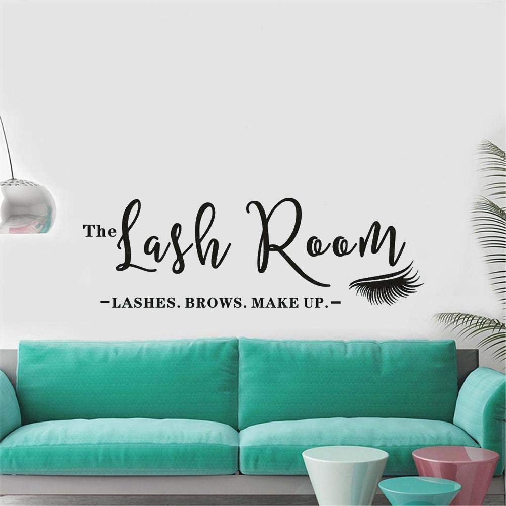 HJYAAA Stickers for Wall，for Wall Decoration，The Lash Room Sign Vinyl Wall Sticker Eyelash Studio Beauty Salon Décor Lashes Brows Make Up Wall Art Decal Window Poster