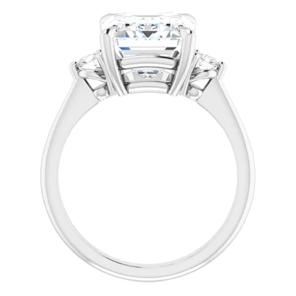 JEWELERYIUM Classic Three Stone Engagement Ring, Emerald Cut 4.00CT, VVS1 Clarity, Colorless Moissanite Ring, 925 Sterling Silver, Wedding Ring, Daily Wear Ring, Perfact for Gift Or As You Want (7)