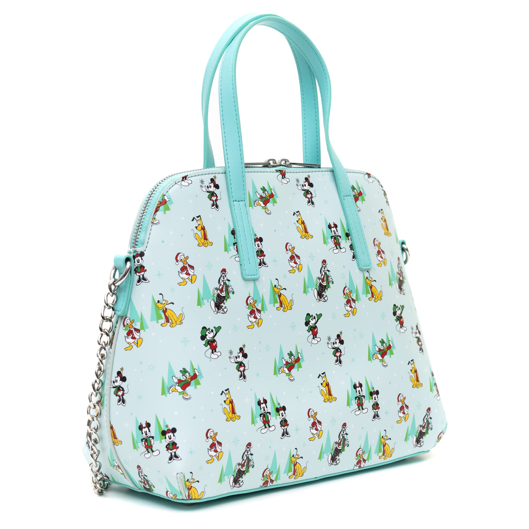 Loungefly Disney Classics, Disney Holiday Sensational Six Crossbody Bag, Mickey Mouse Minnie Donald Daisy Goofy Pluto