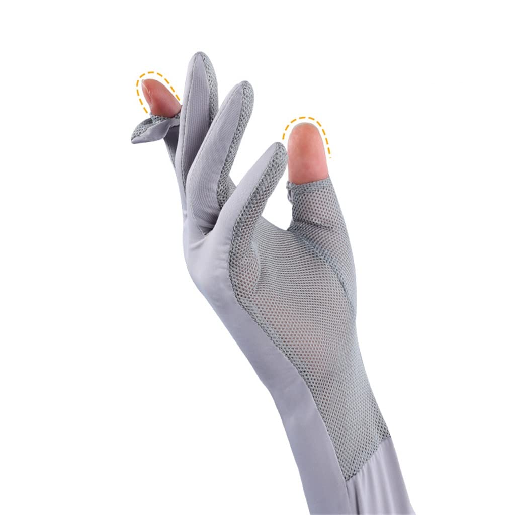 ICY Sleeve Hand Sleeve Ladies Summer Long Sleeve Arm Guard Driving Ice Silk Gloves Thin Section (Color : C, Size : One Size)