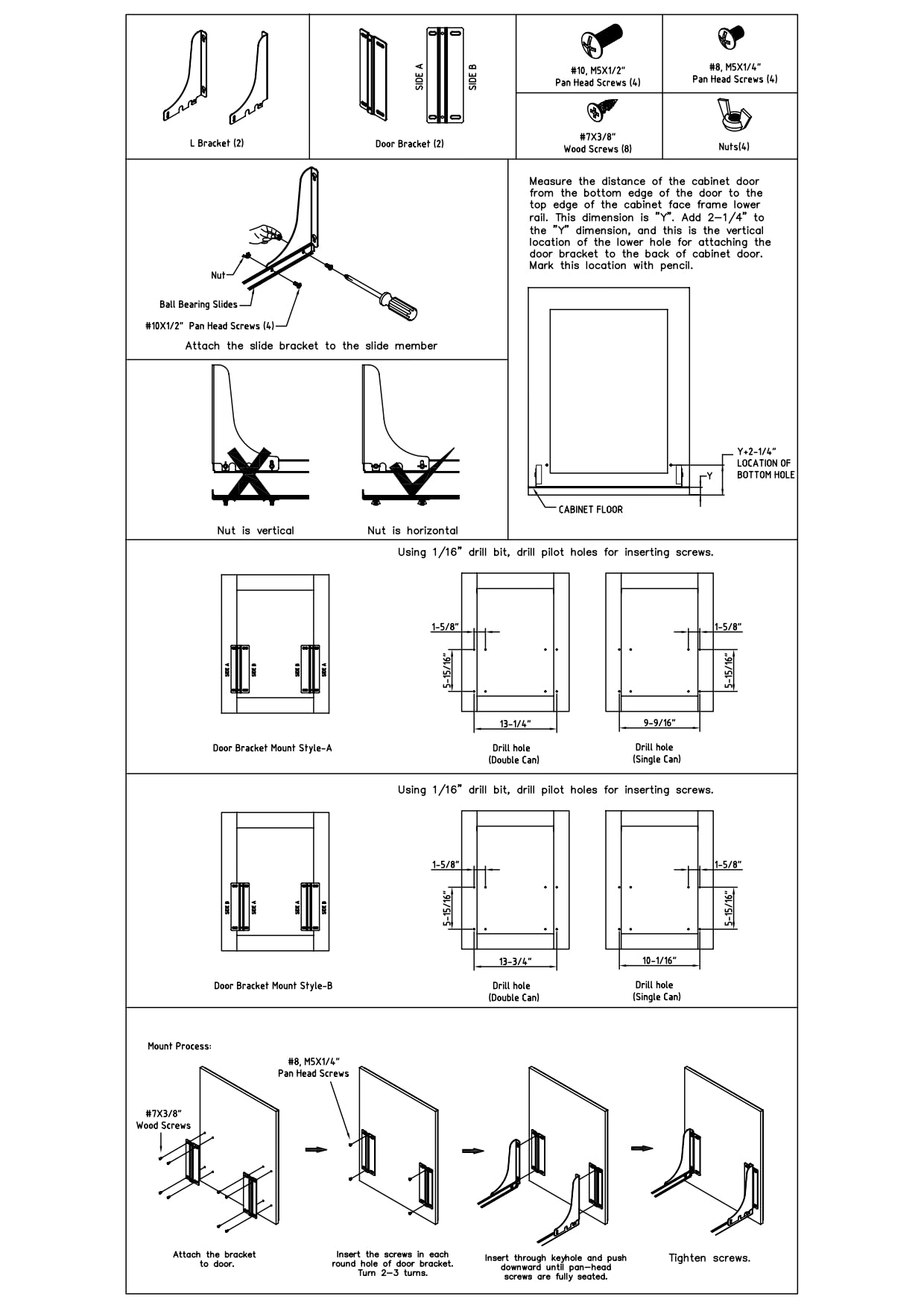 Hardware Resources Door Mount Kit for CAN-EBM Series, White