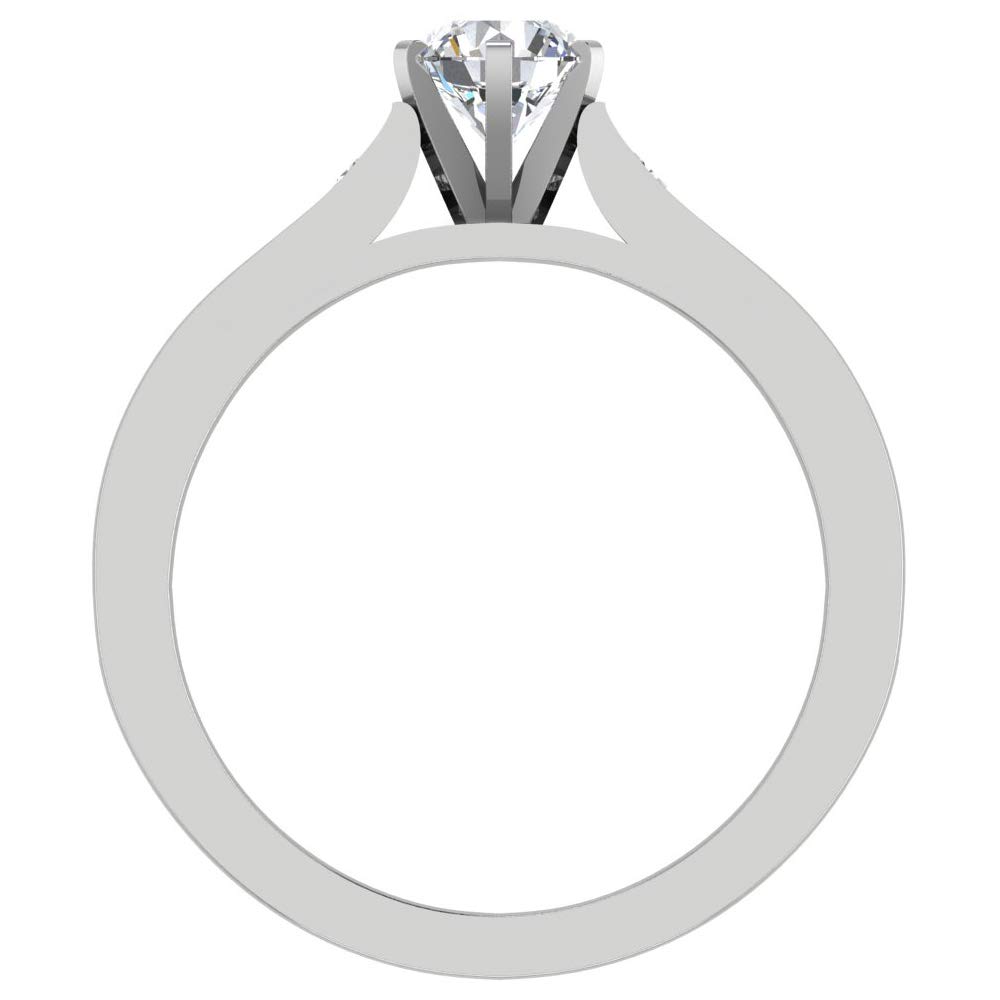 Glitz Design 18K White Gold Engagement Rings for women 1.00 carat t.w. diamond ring Gift Box Authenticity cards Riviera Shank (G, SI) (RS 9)