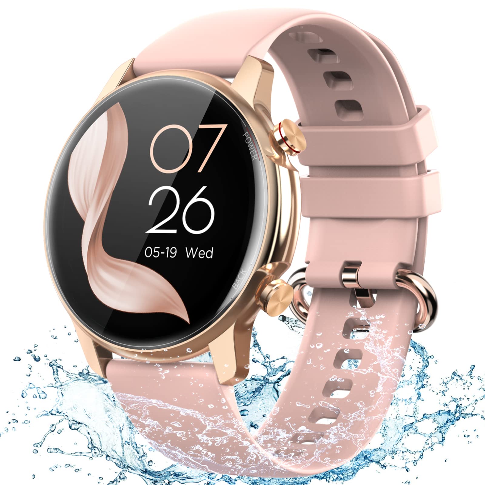 KOSPET Smart Watches for Women Compatible with Android and iPhone Activity Trackers Smartwatches with Full Touch Color Screen Magic 4 with 20 Sports Modes 5ATM Waterproof-Pink