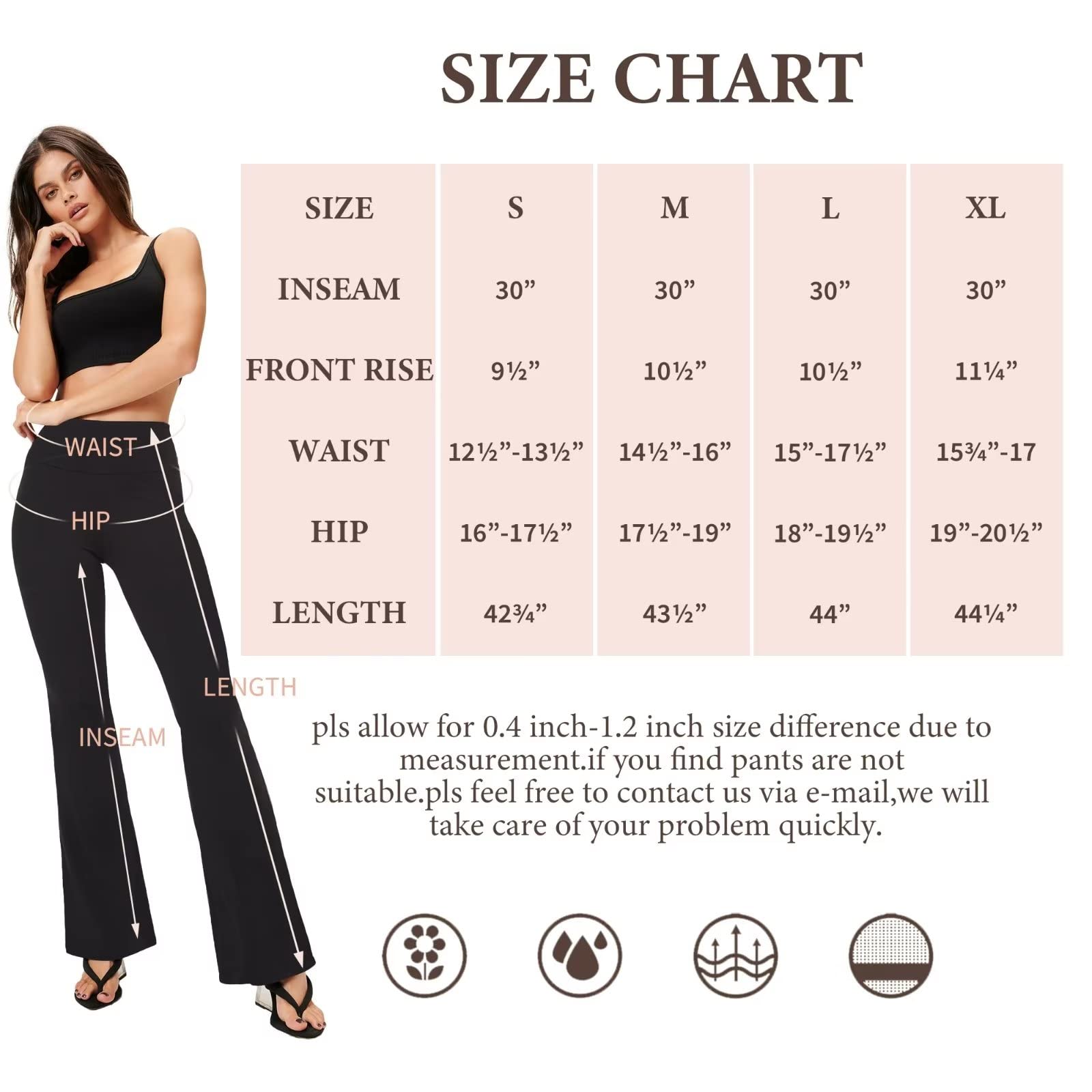 HIGHDAYS Women's Bootcut Yoga Pants with Inner Pocket,High Waist Tummy Control Flare Leggings for Workout Navy Blue