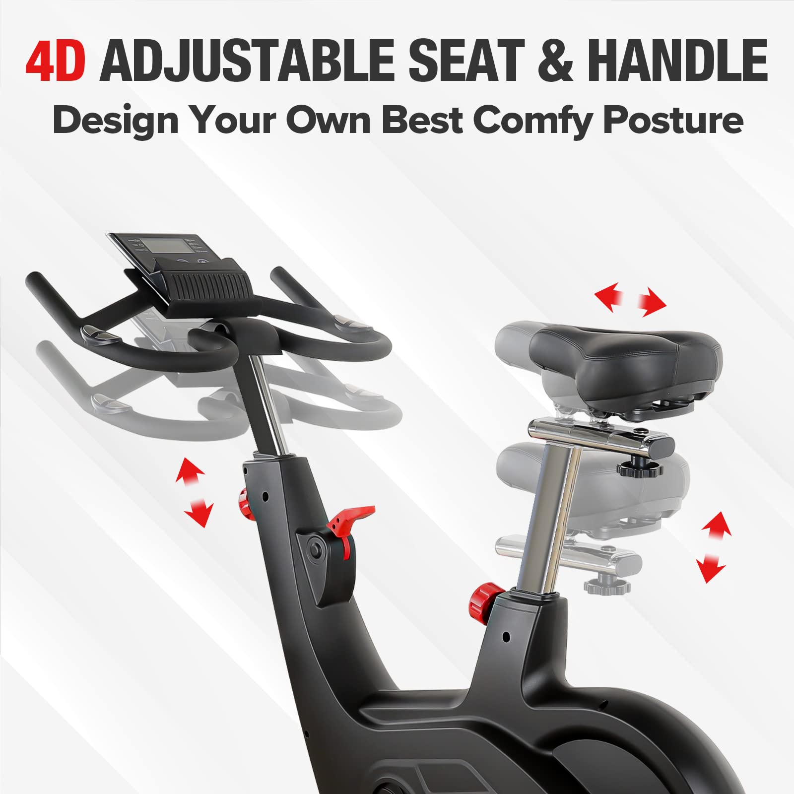 kotia Exercise Bike Magnetic Resistance Spin Stationary Bikes 330lbs Capacity Excersize Bikes with Thick Wide Seat for Home Gym Workout (GHN 780)