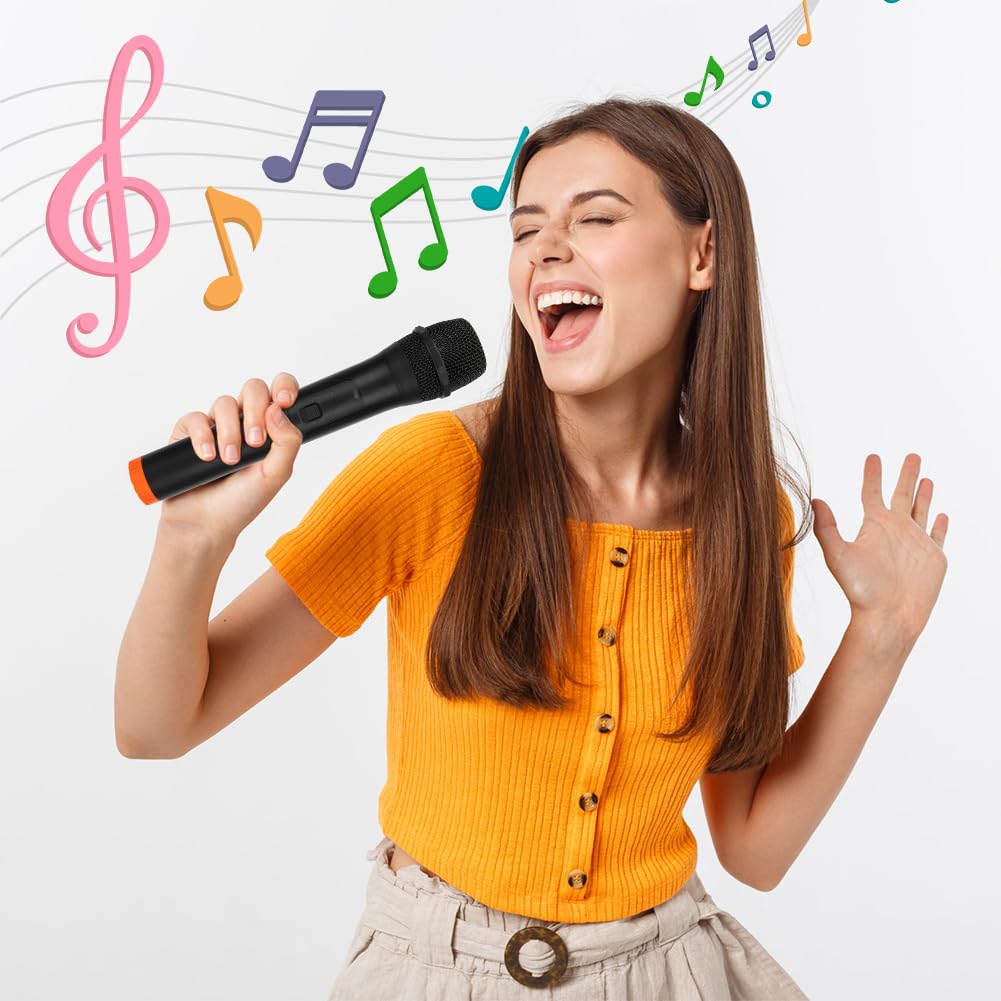 Joyzan VHF Wireless Microphone, Universal Handheld Karaoke Mic Speaker Cordless Singing Machine Audio Amplifier System Mixer Fitment UHF Reception USB Receiver Speech Wedding Church Home DJ Meeting