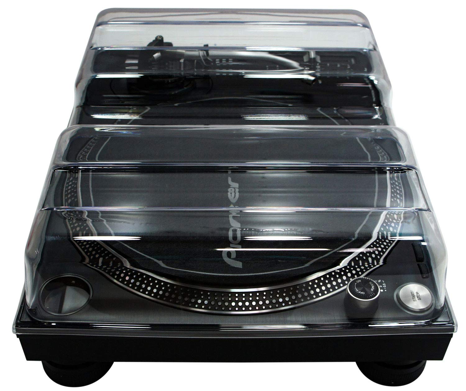 Harmony Audio Cases HC-DC3 Protective DJ Gear Saver Polycarbonate Hard Plastic Dust Cover Case Compatible with Technics SL-1200 Turntable Deck (Includes Stretch Bands)