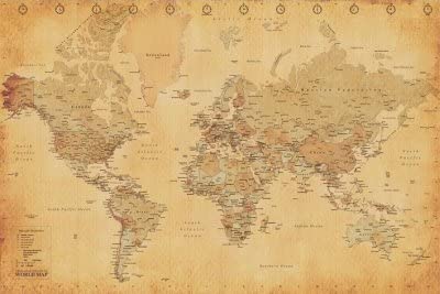 World Map (Antique) Art 24x36 Poster