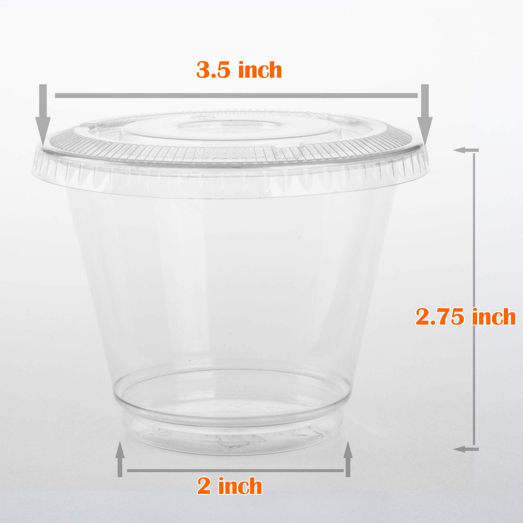 Golden Apple, 9oz-30sets Clear Plastic Cups with Clear Flat no Hole lids…