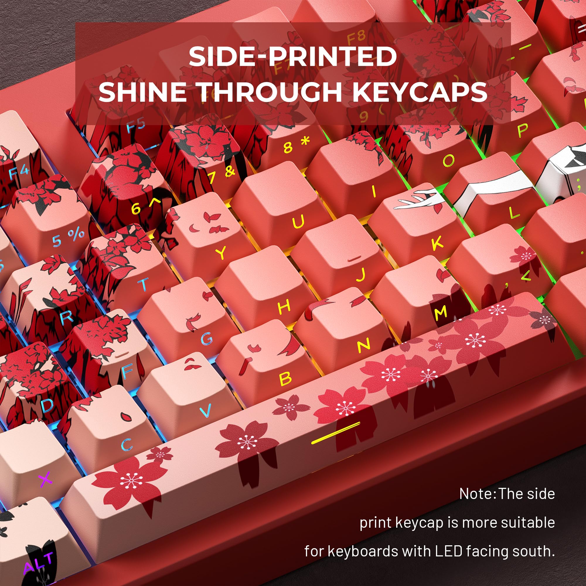 PBT Keycaps 143 Keys Honey keycaps New Version Dye-Sublimation XDA Keycaps Japanese keycaps for Cherry Gateron MX Switches Mechanical Gaming Keyboards(with 1.75U Shift)