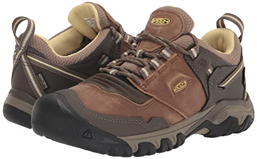 KEEN Women's Ridge Flex Low Height Waterproof Hiking Boots, Safari/Custard, 7.5