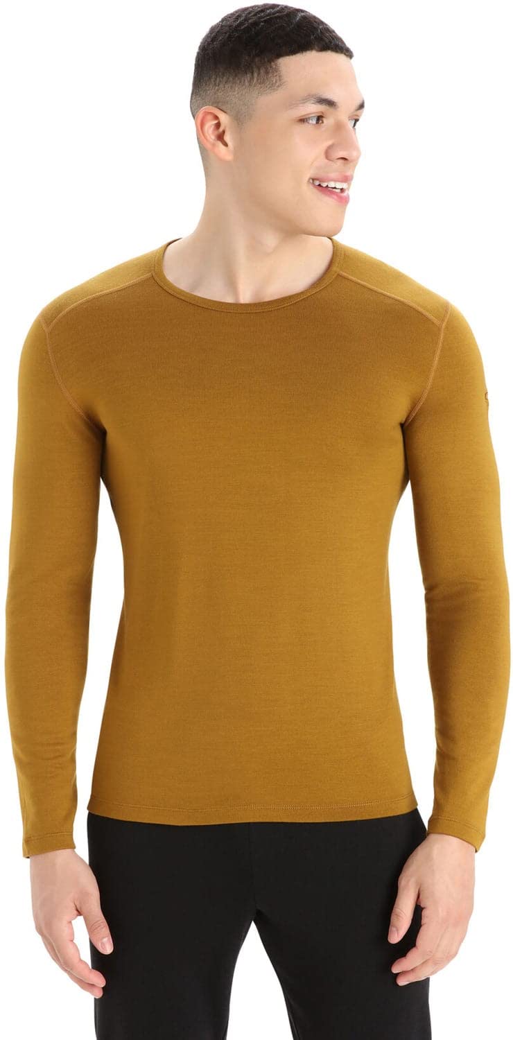 Icebreaker Merino Men's 260 Tech Long Sleeve Crewe Base Layer Tops, Large, Clove
