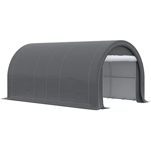 WYKDD 16' X 10' Carport, Heavy Duty Portable Garage/Storage Tent , Garden Tools, Outdoor Work, Gray