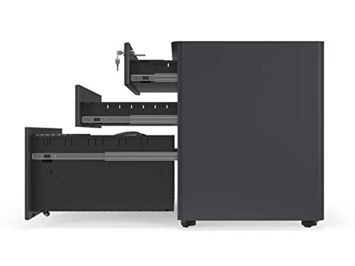 HON Basyx Commercial-Grade Modern Mobile Steel Pedestal, Filing Cabinet, Standard, Charcoal