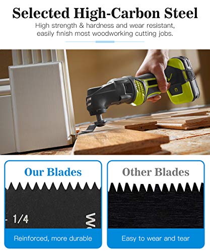 Housolution Metal/Wood Oscillating Tool Saw Blades, [50 PCS] Metal Universal Multitool Blades Kit, 34mm Quick Release Saw Blades Compatible for Dremel Porter Cable Fein Worx Milwaukee Bosch