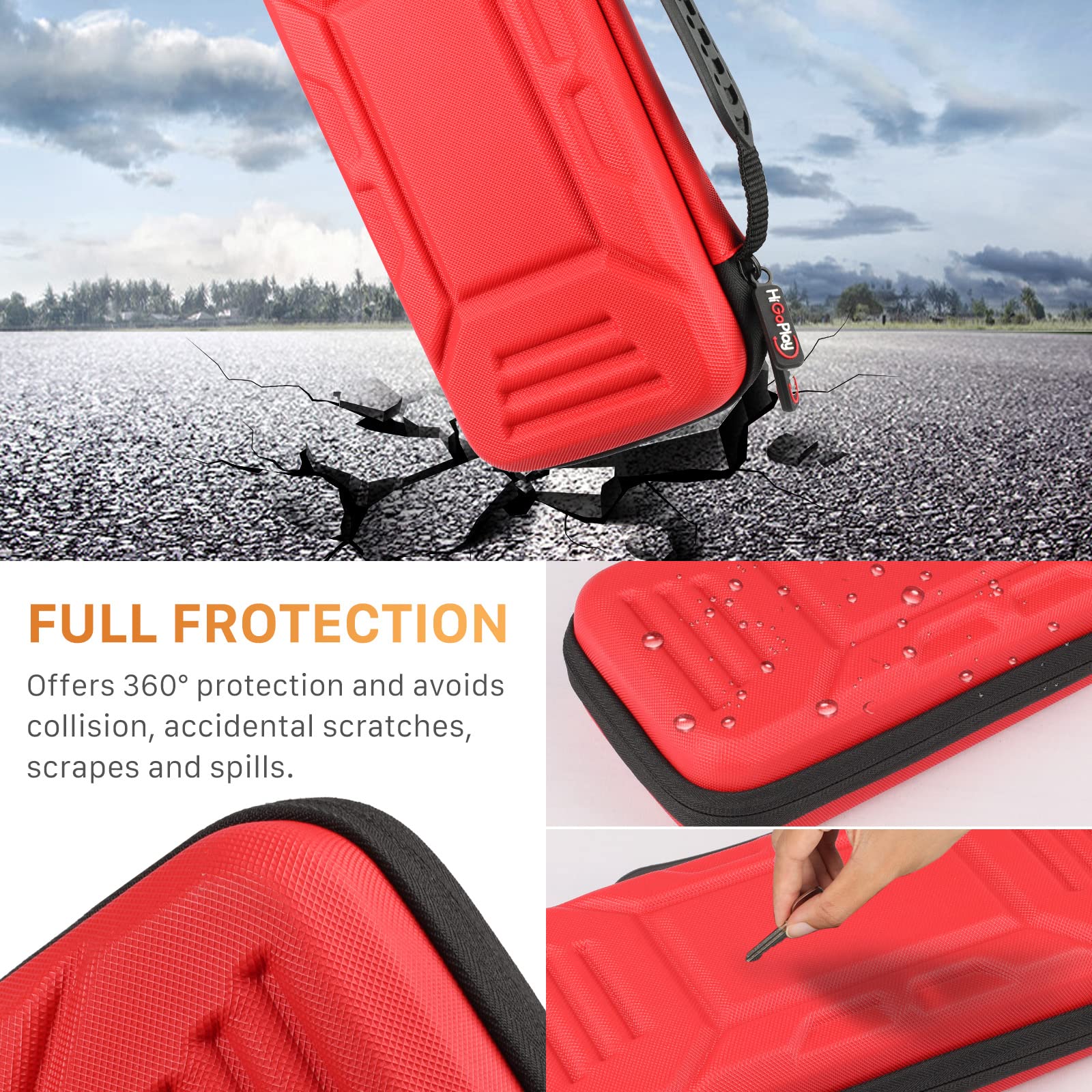 HIGOPLAY Hard Carry Case Compatible with Nintendo Switch OLED /Switch Model Protective Space Shell Travel Case Portable Storage Bag with 10 Game Card Slots for Console & Accessories
