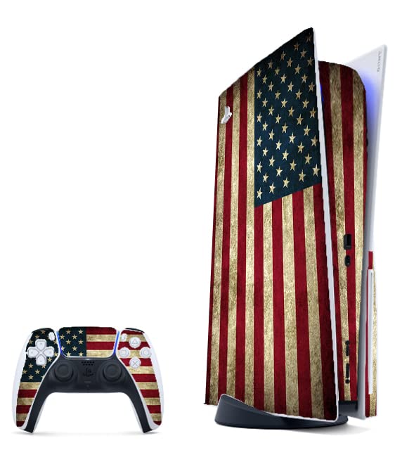 LidStyles Console Skin Protector Decal Compatible with Playstation 5 (PS5) (American Flag)