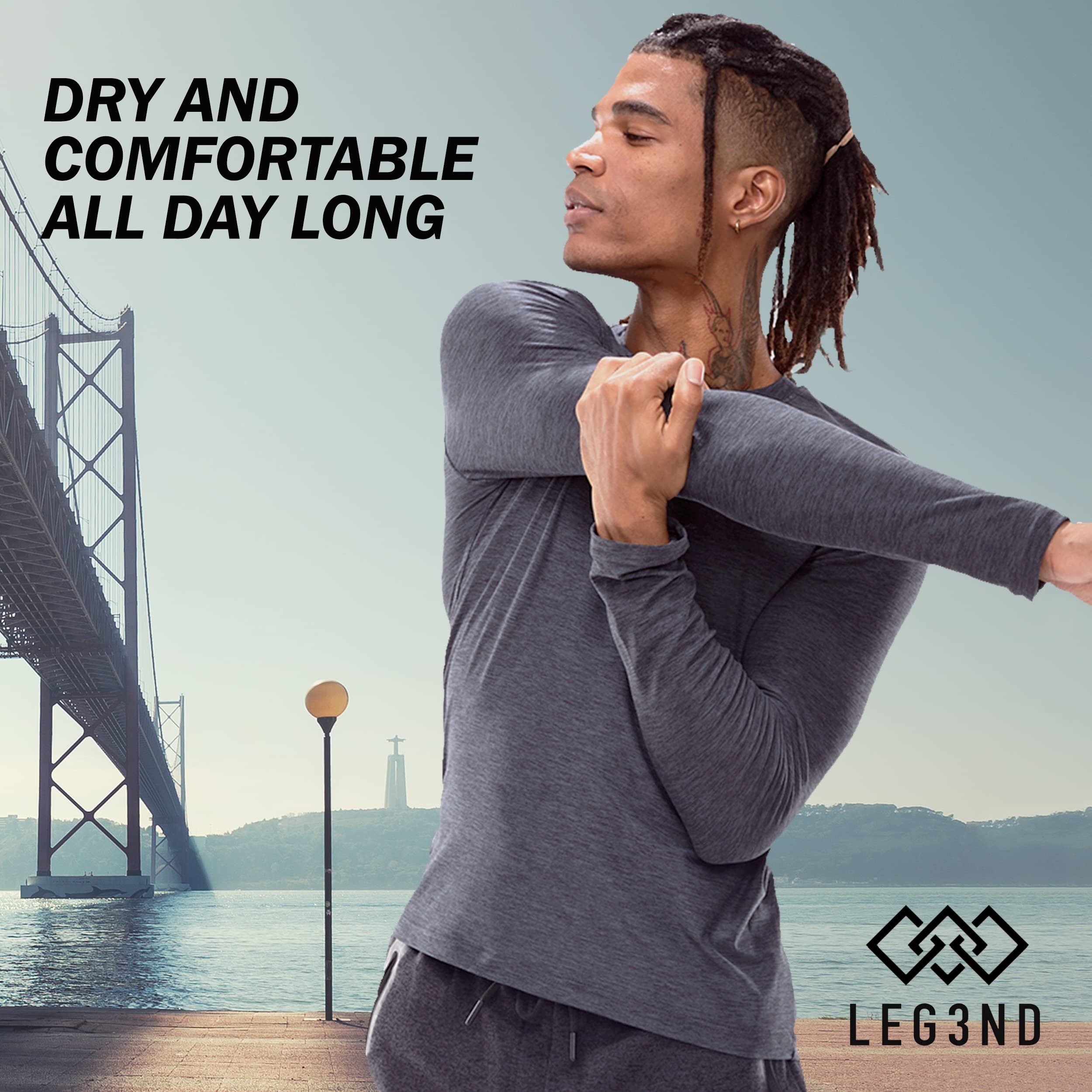 Long Sleeve Dry Fit Shirts for Men – 3 Pack Tech Workout Moisture Wicking Shirt