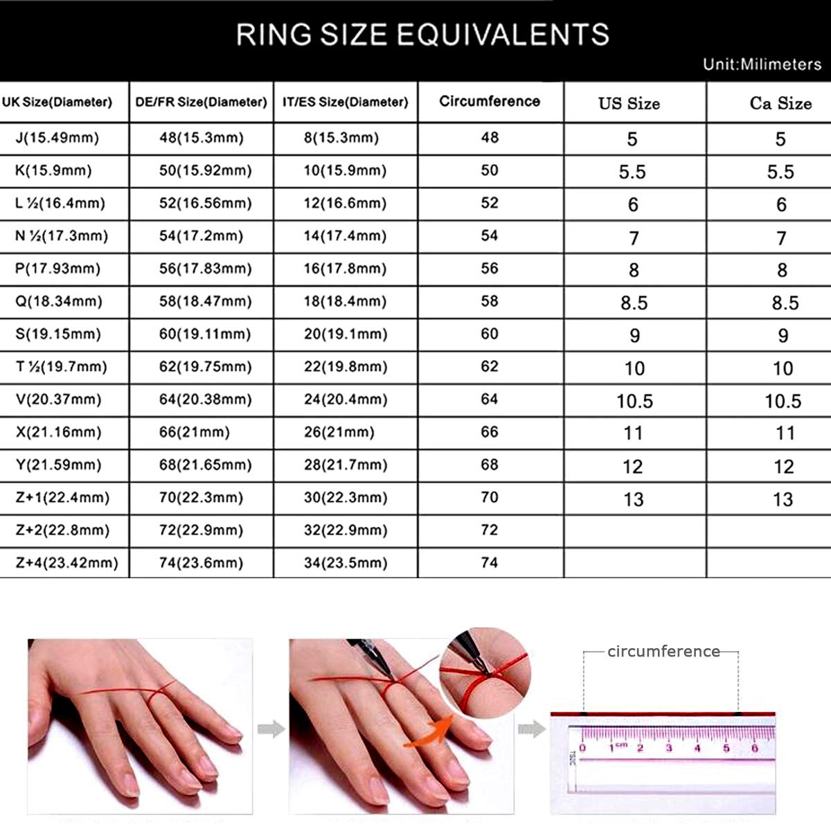 GW Women Silver Ring 925 Sterling Silver Band Rings for Women Retro Style Statement Rings in Size 5/6/7/8 (Rose-gold, 6)