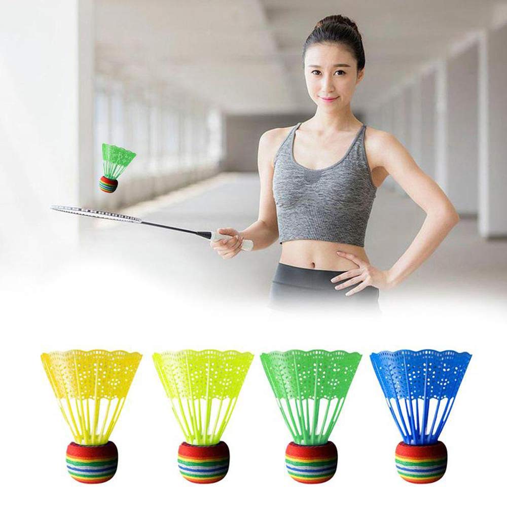 HJKL 10 PCS Badminton EVA Rainbow Ball Head Nylon Badminton Feathers for Game Sport Entertainment