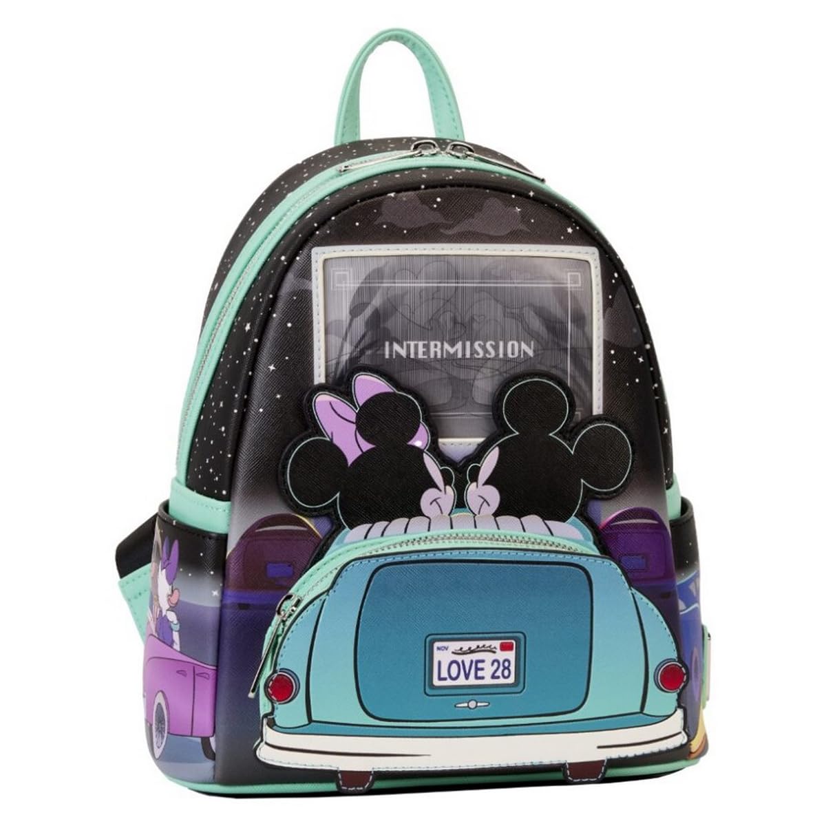 Loungefly Mickey & Minnie Date Night Drive-In Lenticular Mini Backpack Standard