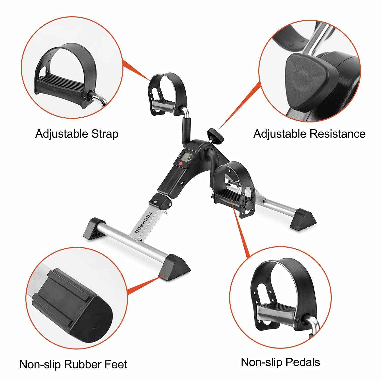 Hymenting Portable under desk bike pedal exerciser,With electronic display,For leg and arm exercises,Suitable for home or office fitness