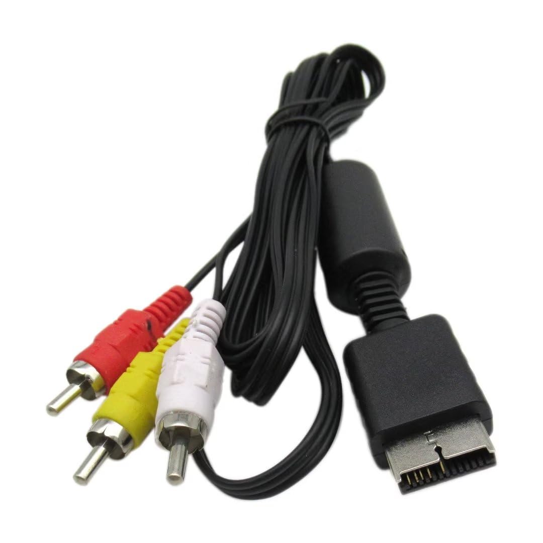 Gxcdizx New AV Cable & AC Power Cord Bundle Strong for Sony Playstation 2 PS2