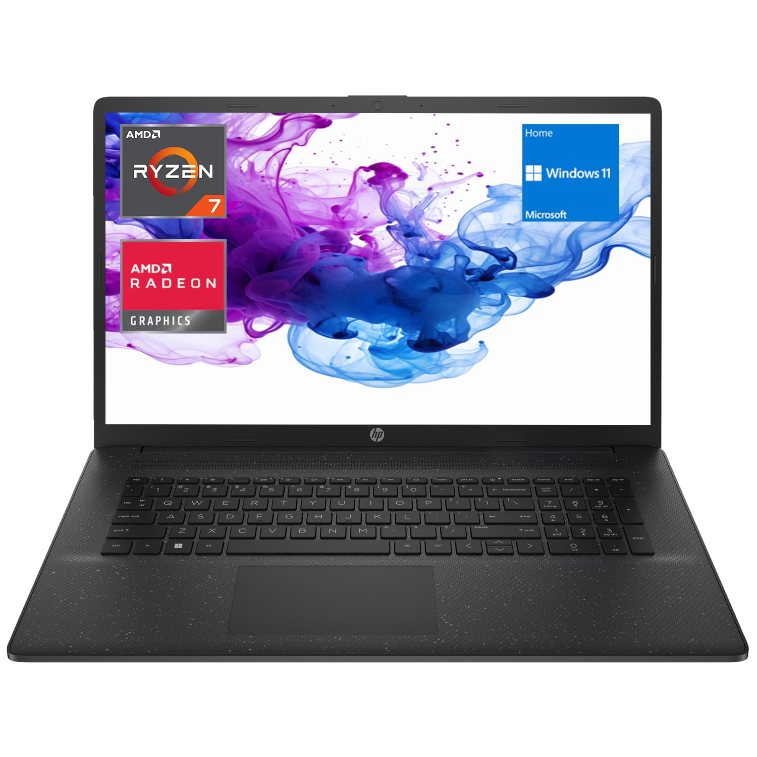 HP Essential 17 Laptop, 17.3" FHD Display, AMD Ryzen 7 7730U, 128GB RAM, 512GB SSD, Webcam, HDMI, Wi-Fi 6, Windows 11 Home, Black