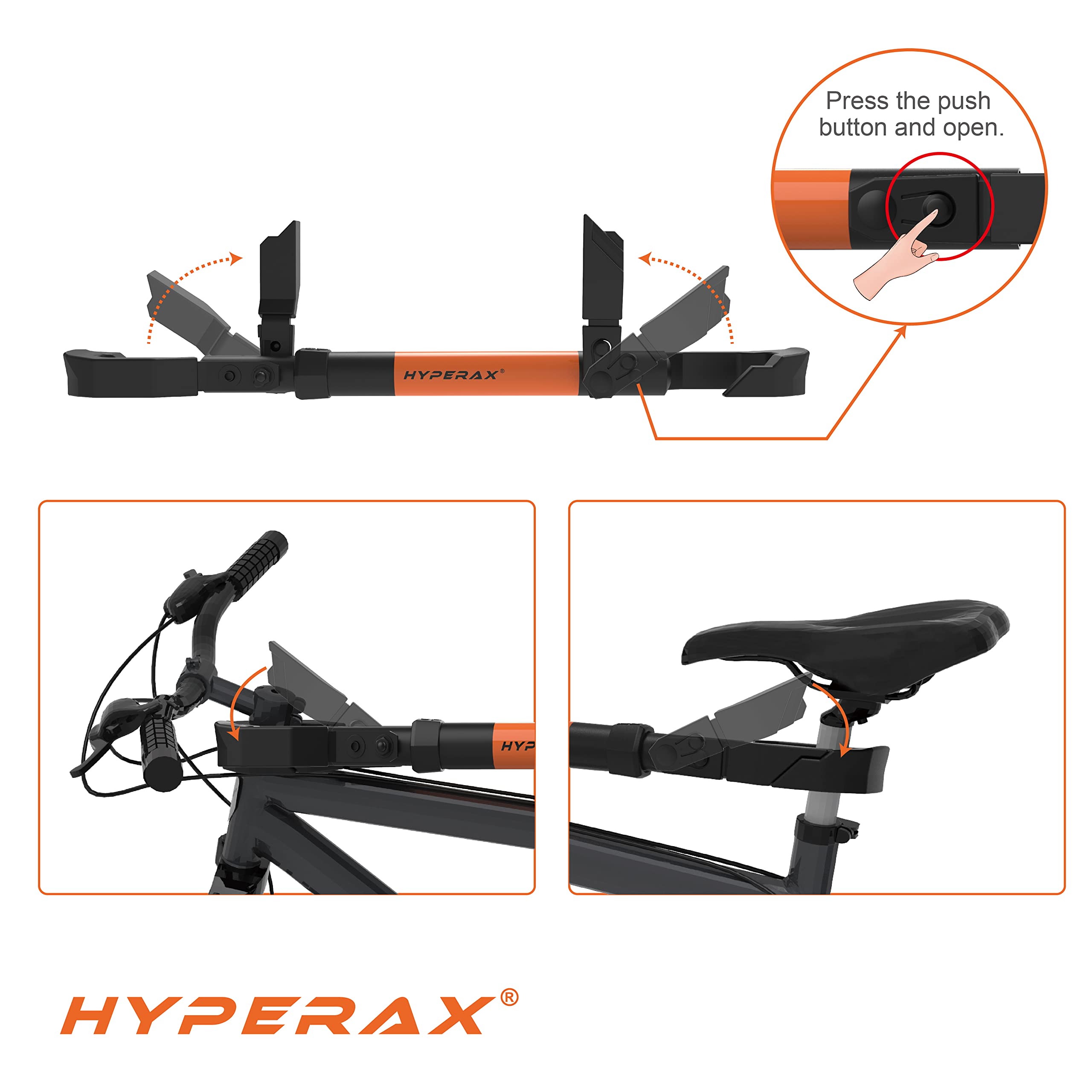 HYPERAX Special Combo - Volt RV with E-Bike Adapter - Platform Bike Rack for RV, Camper, Motorhome - for 2" Hitch Fits Up to 2 X 70 lbs Bike with Up to 5" Fat Tires