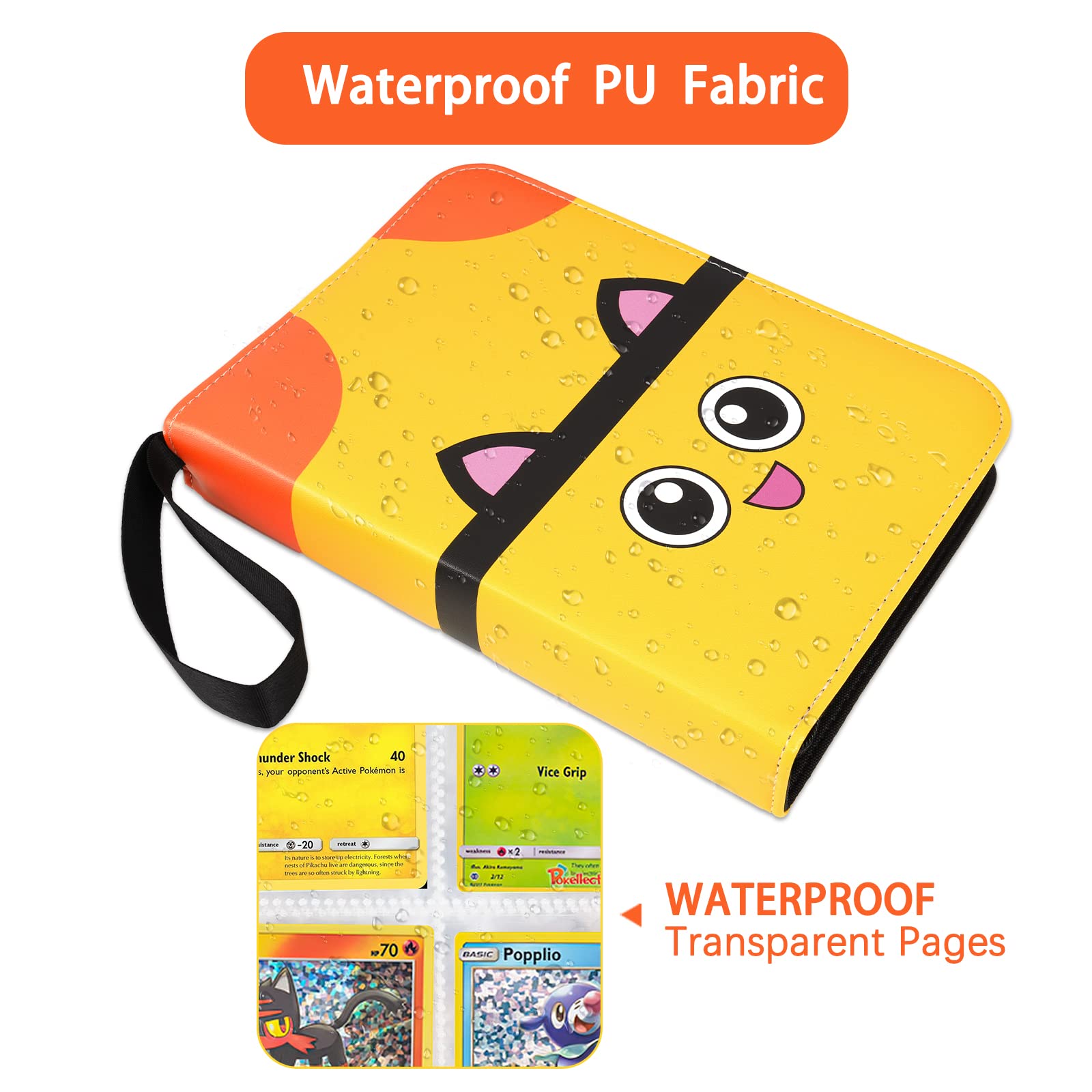 Lyyes Card Binder for Pokemon, 4-Pocket Sheet Trading Cards Album with 400 Pockets for Collection,(LY0832)