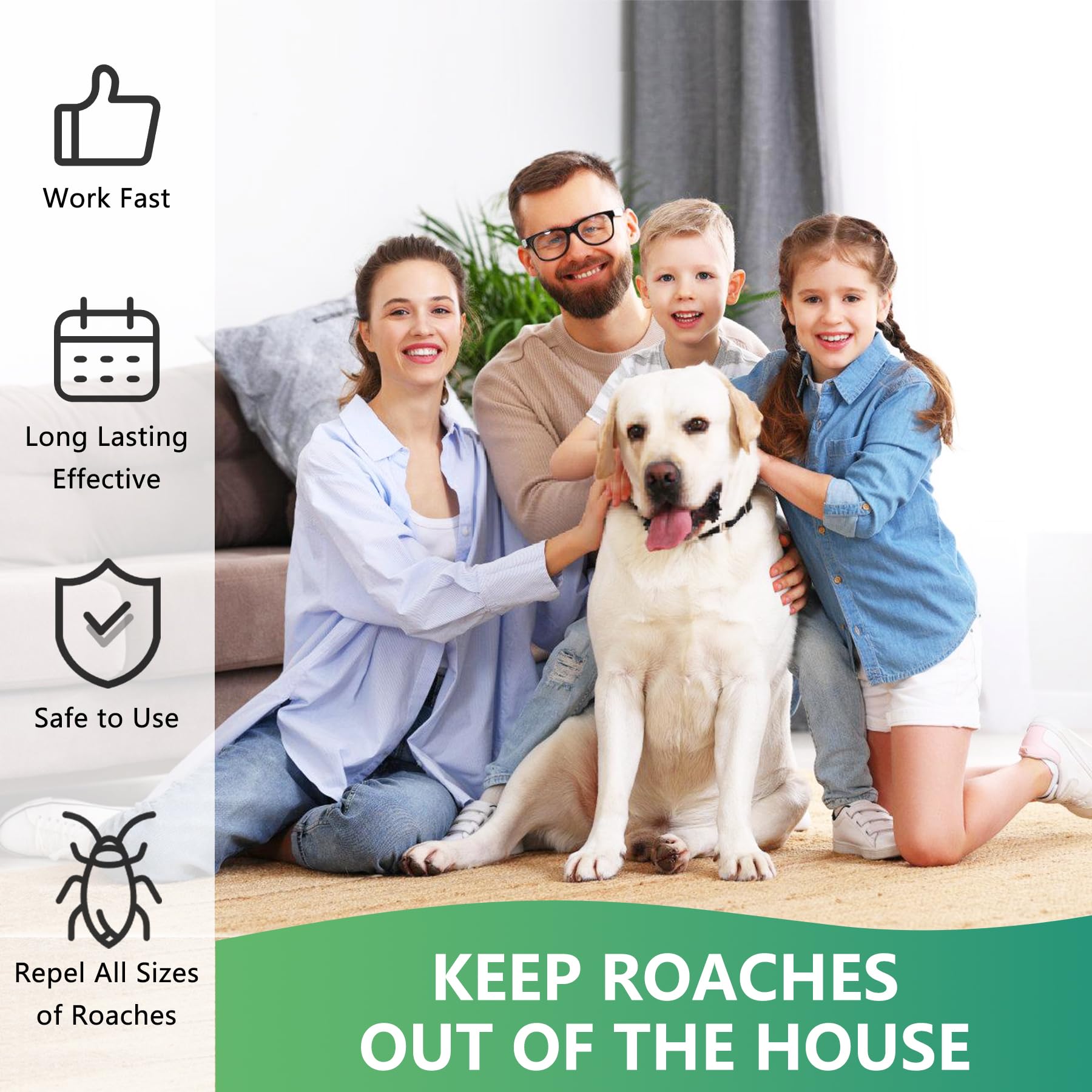 LUOJIBIE Roach Bait Stations, Natural Cockroach Repellent, Roach Traps Indoor/Outdoor Use, Roach Killer Indoor Infestation for Small & Large Roaches-12P
