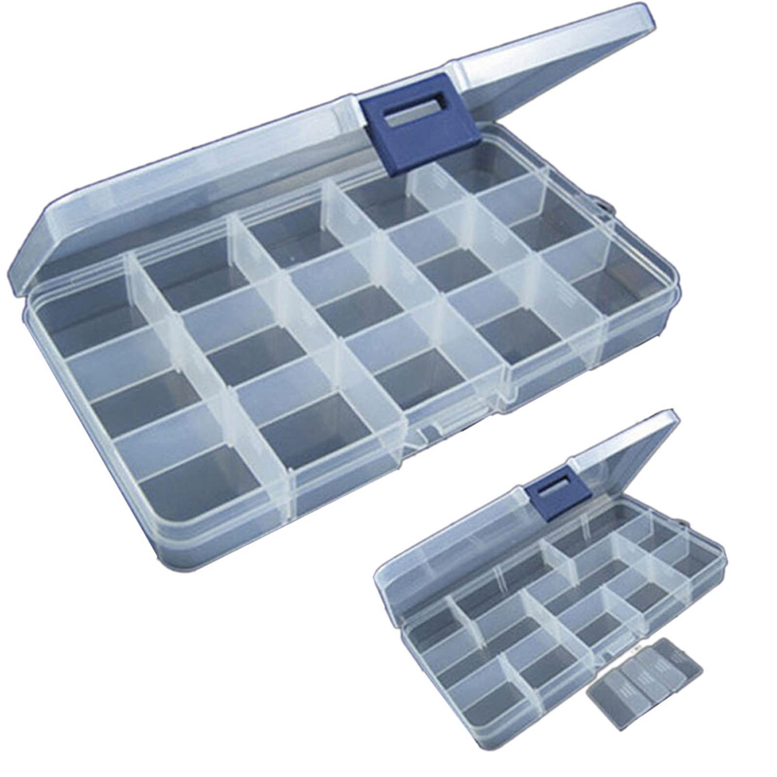 KOWMsnh Closet Mounted Storage 15 Compartment Box Fishing Equipment Fishing Bait Hooks Storage Box Bait Organizer Sorting Box Fishing Accessories