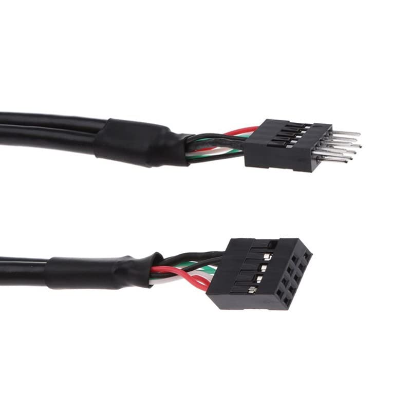 MEIRIYFA USB Header Extension Cable, USB 2.0 9-Pin Male to 9-Pin Female Internal Motherboard Header Cable for USB Ports, Expansion Cards and Motherboard Ports 20.3 inches(2 Pack