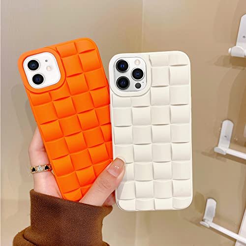 Yunguzi Clouds Compatible iPhone 12 Pro Max Case, Classic Checkered Desgin Soft TPU Heavy Duty Protection Shockproof Case Cover for iPhone 12 Pro Max (6.7 inch) (White)