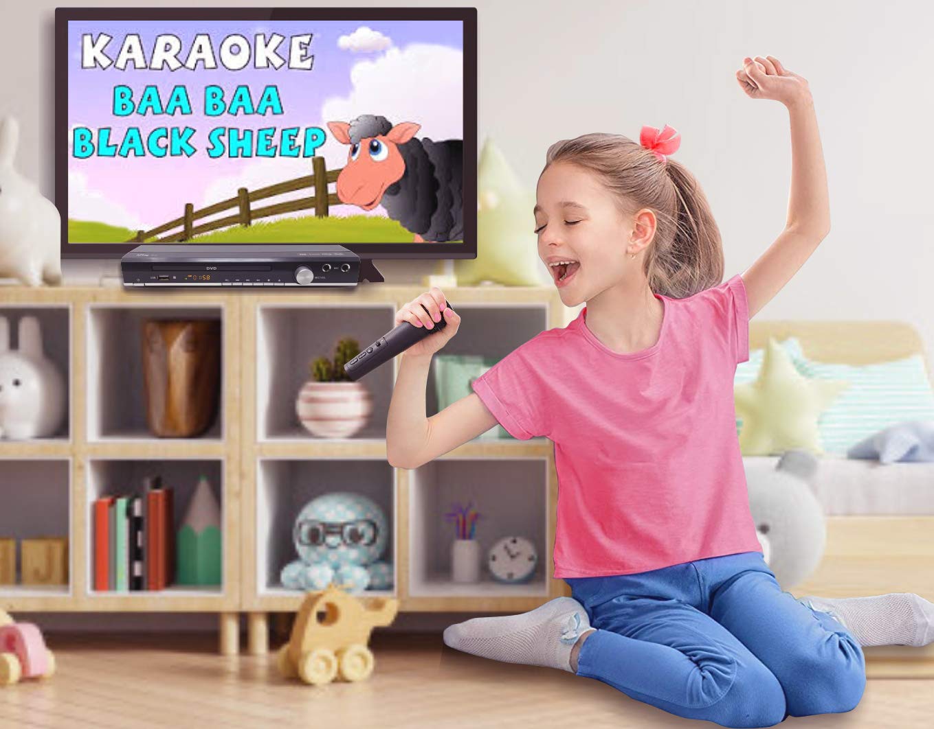 hPlay D20K Upconvert to 1080P DVD, CD Multimedia Player, Region Free, HDMI and RCA Output, USB Port, 2 Microphone Input with Microphone Volume Control (Microphone NOT Included), Top Metal Casing