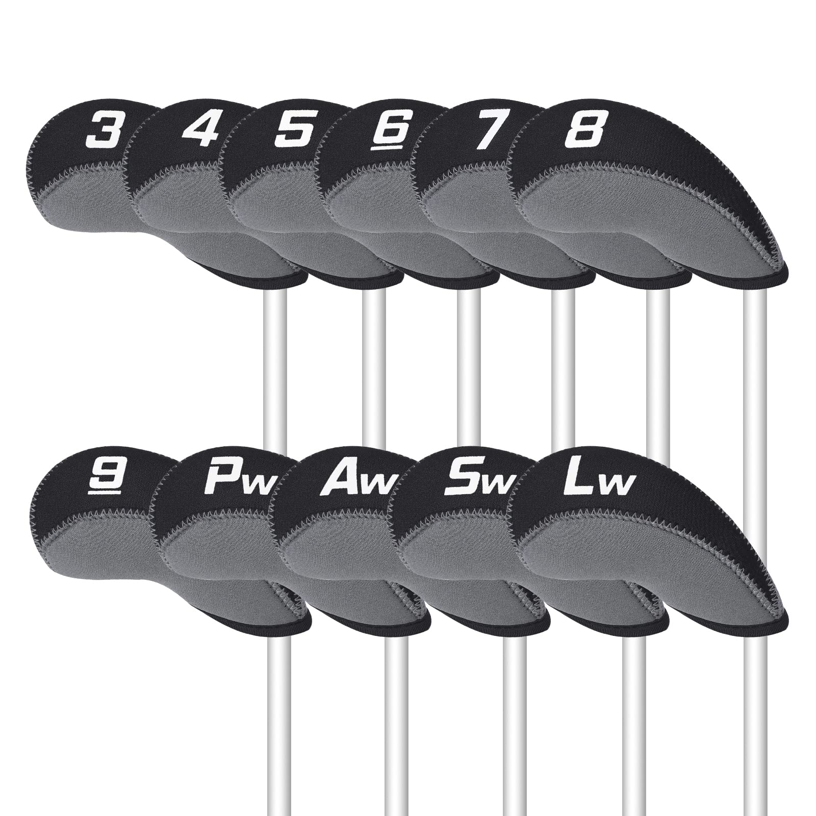 LZFAN 11Pcs Golf Club Covers for Irons Covers for Golf Clubs Neoprene Club Head Covers Golf Club Protector