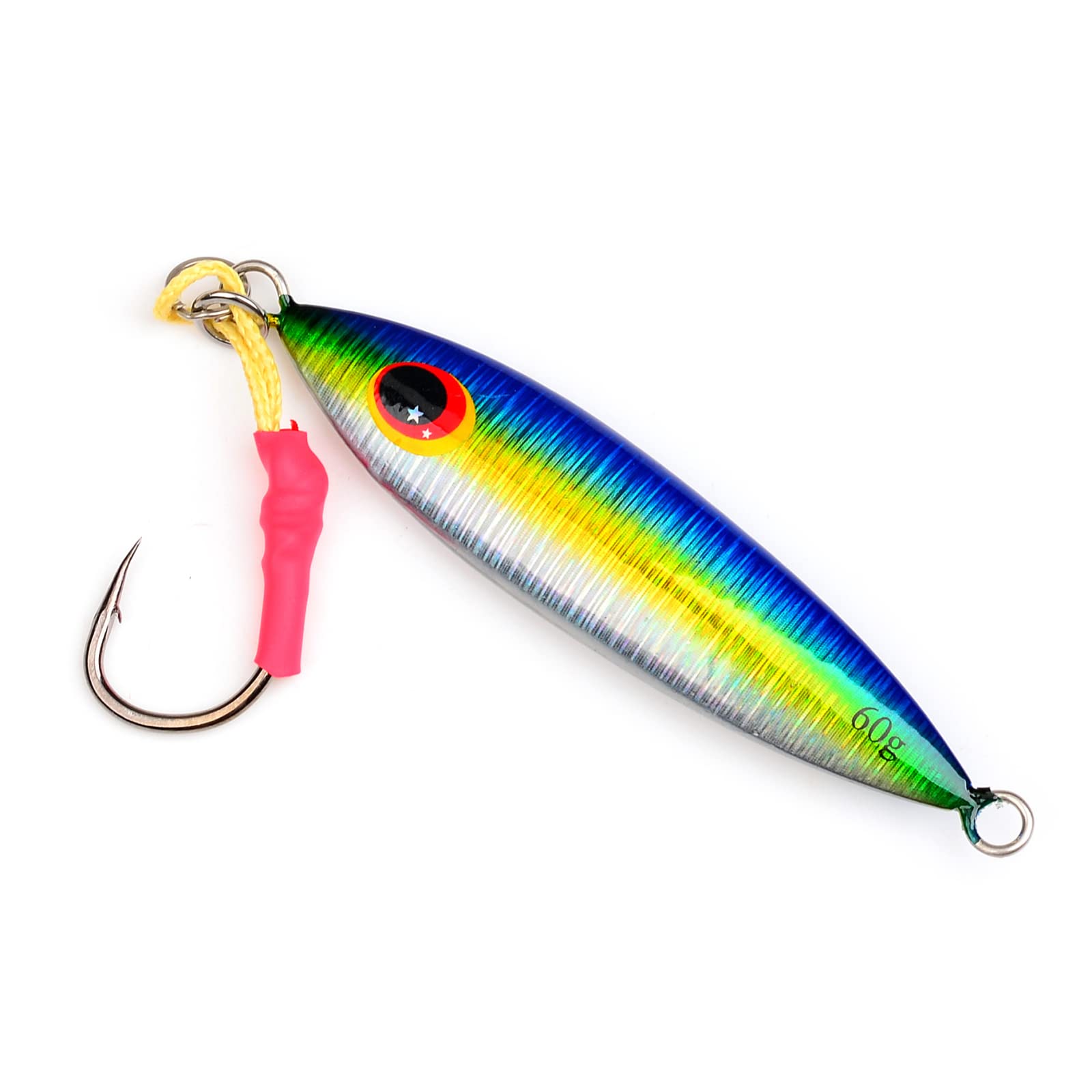 JD Tackle Saltwater Fishing Metal Lead Jig Vertical Lure 3.5IN 60G / 2.1OZ - 4 Pieces