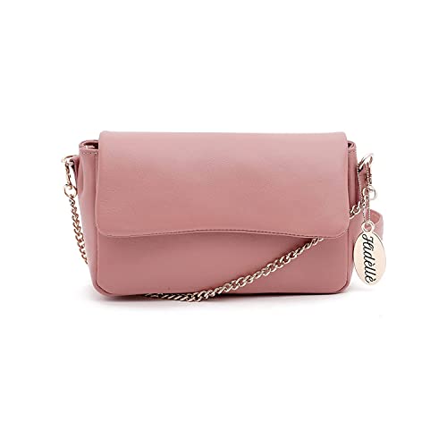 Hidelle Womens Leather Crossbody Shoulder Bag With Adjustable Straps | Purse Handbags For girls- Pink