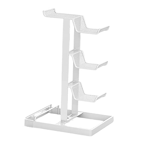 KOZEEY Universal Gaming Headset Stand Stable Tabletop Organizer Phone Mount Metal Headphone Rack Headset Holder Hanger for Game Console Accessories, White