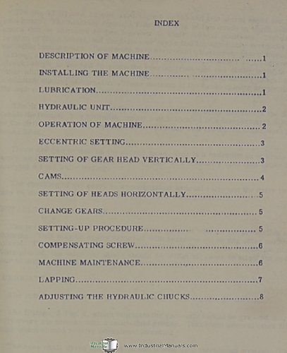 Gleason No. 17, Hypoid Lapper, Operations Manual